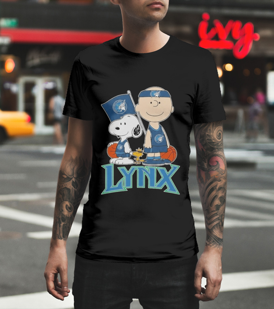 Minnesota Lynx Snoopy Charlie Brown WNBA Basketball Woodstock T-Shirt