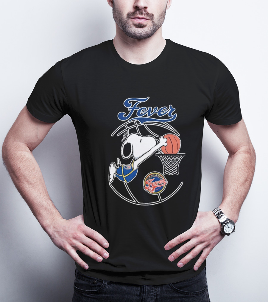 Snoopy Dunking Basketball Indiana Fever WNBA Peanuts T-Shirt