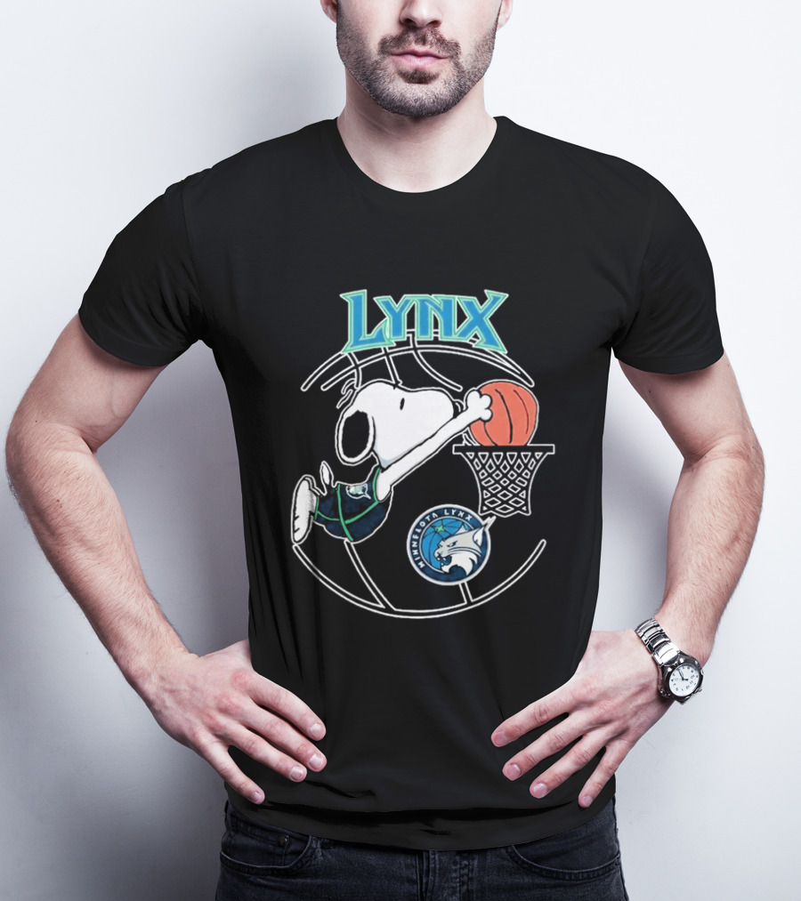 Snoopy Dunking Basketball Minnesota Lynx WNBA T-Shirt