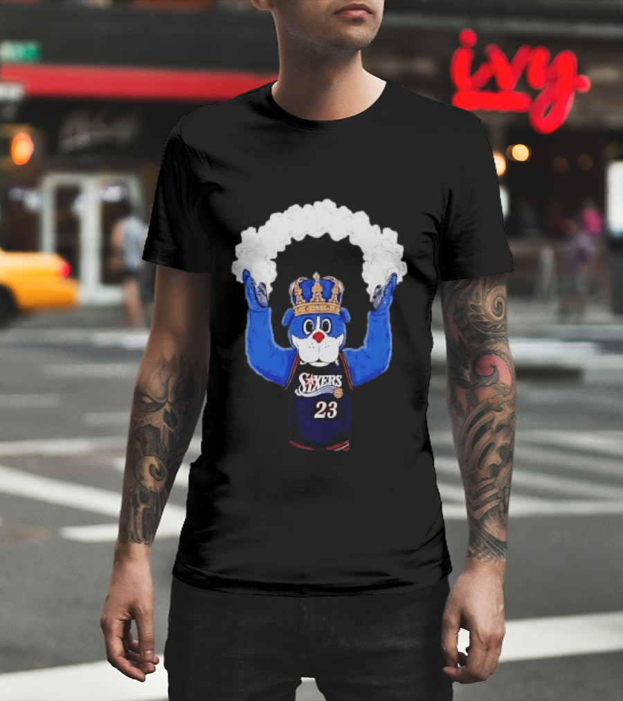 Philadelphia 76ers Franklin The Dog Mascot With Crown NBA 23 Play The Suns T-Shirt