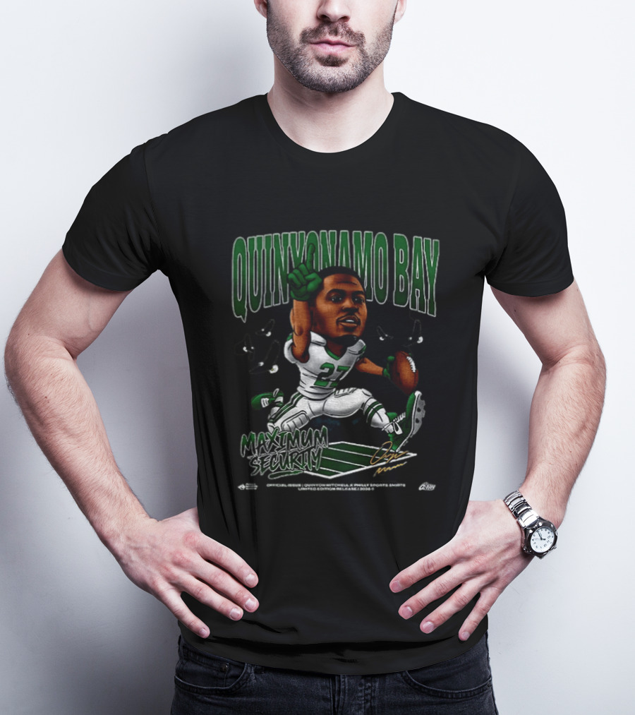 Quinyonamo Bay Maximum Security Quinyon Mitchell Philadelphia Eagles 27 T-Shirt