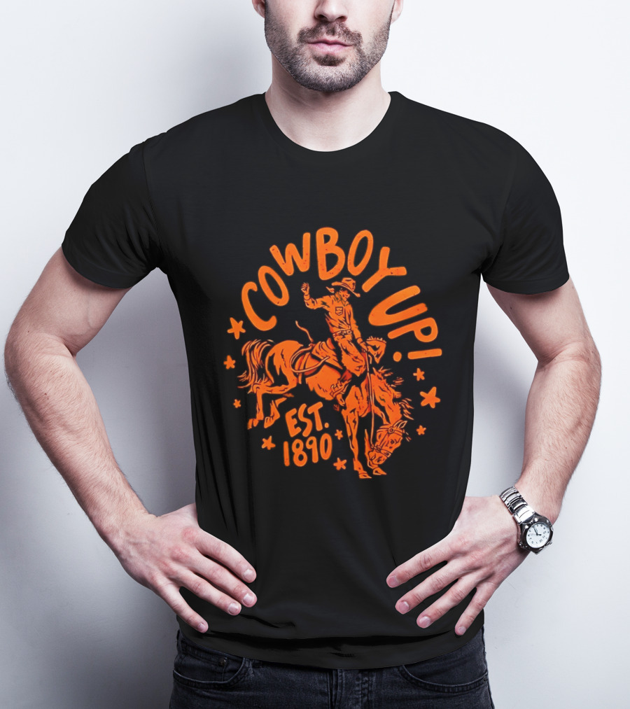 Cowboy Up Rodeo Bucking Bronco Est 1890 T-Shirt