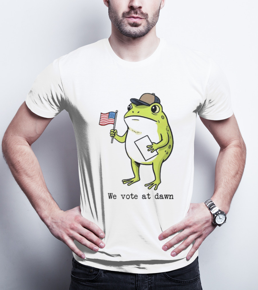 American Frog With Flag We Vote At Dawn T-Shirt
