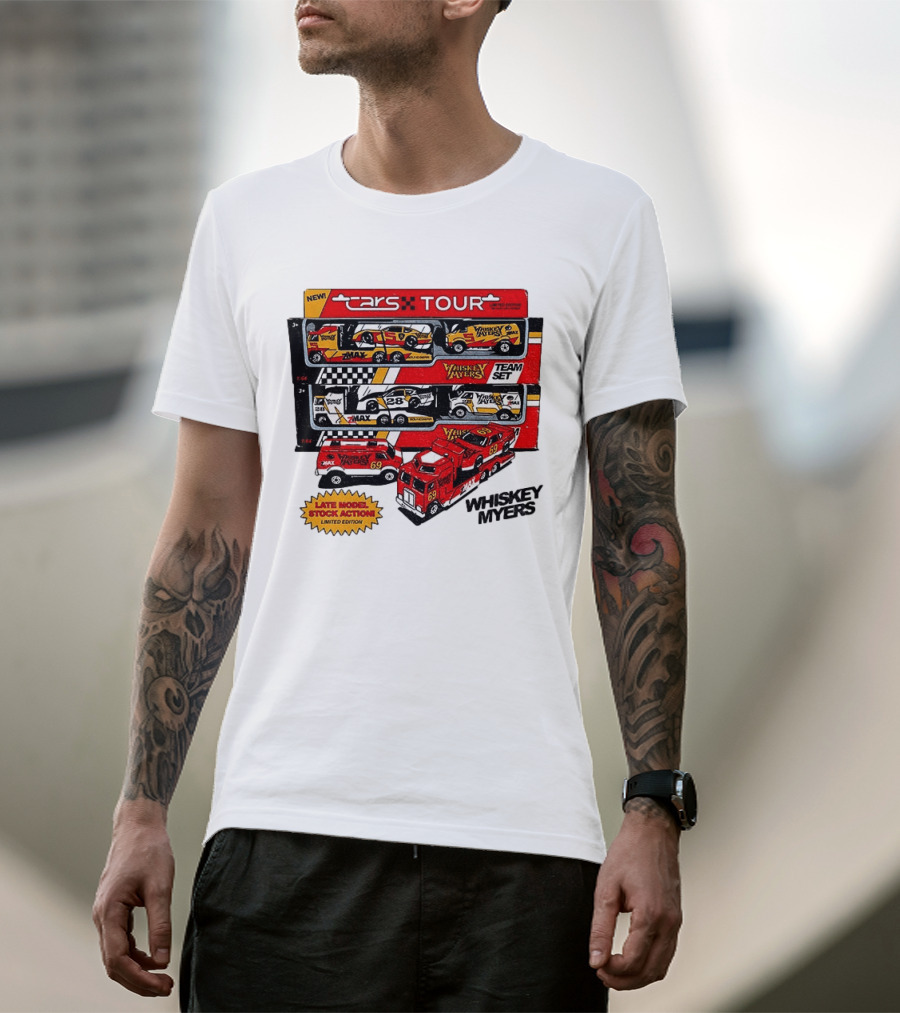 NEW Cars Tour Whiskey Myers Team Set Late Model Stock Action Limited Edition T-Shirt