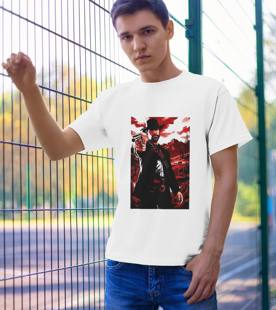 Red Dead Redemption 2 Cowboy Illustration Best Game Ever Made T-Shirt