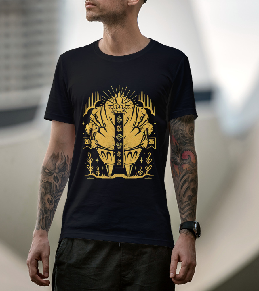 2025 Sun God Symbols Ornate Geometric Motif T-Shirt