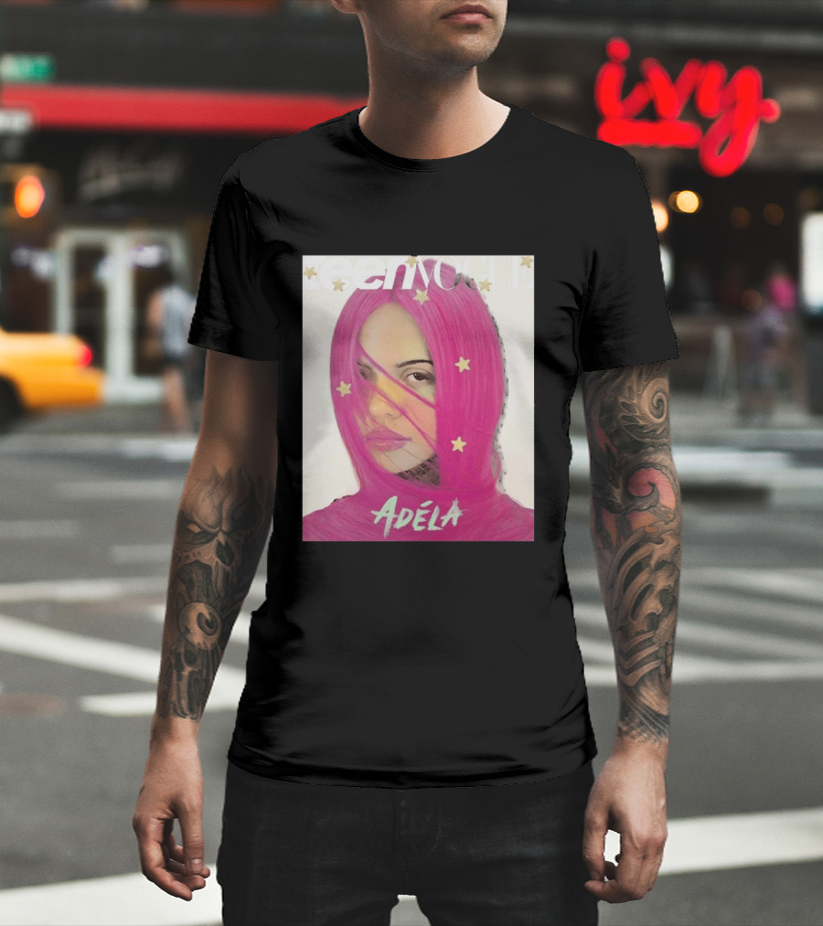 Teen Vogue Cover Adéla Pink Hair Star Accents T-Shirt