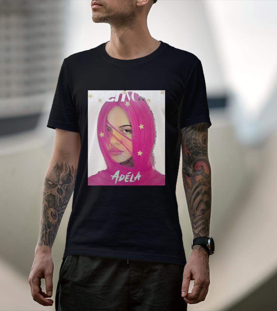 Teen Vogue Cover Adéla Pink Hair Star Accents T-Shirt