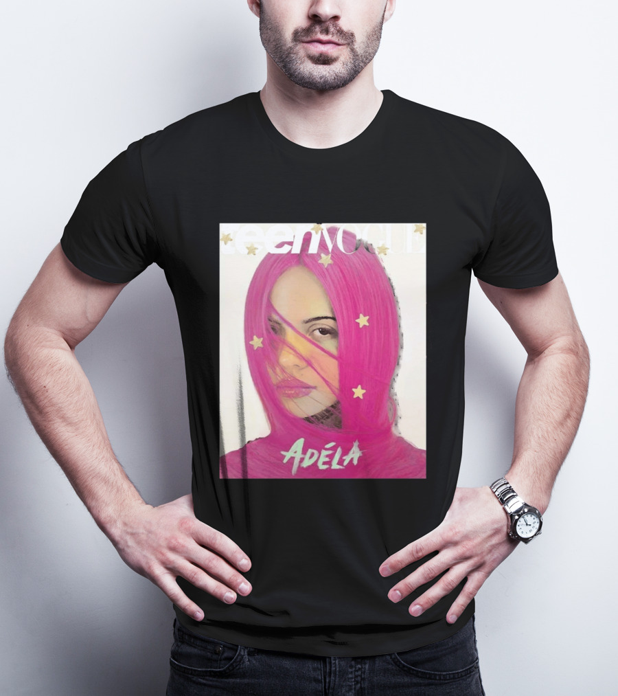 Teen Vogue Cover Adéla Pink Hair Star Accents T-Shirt