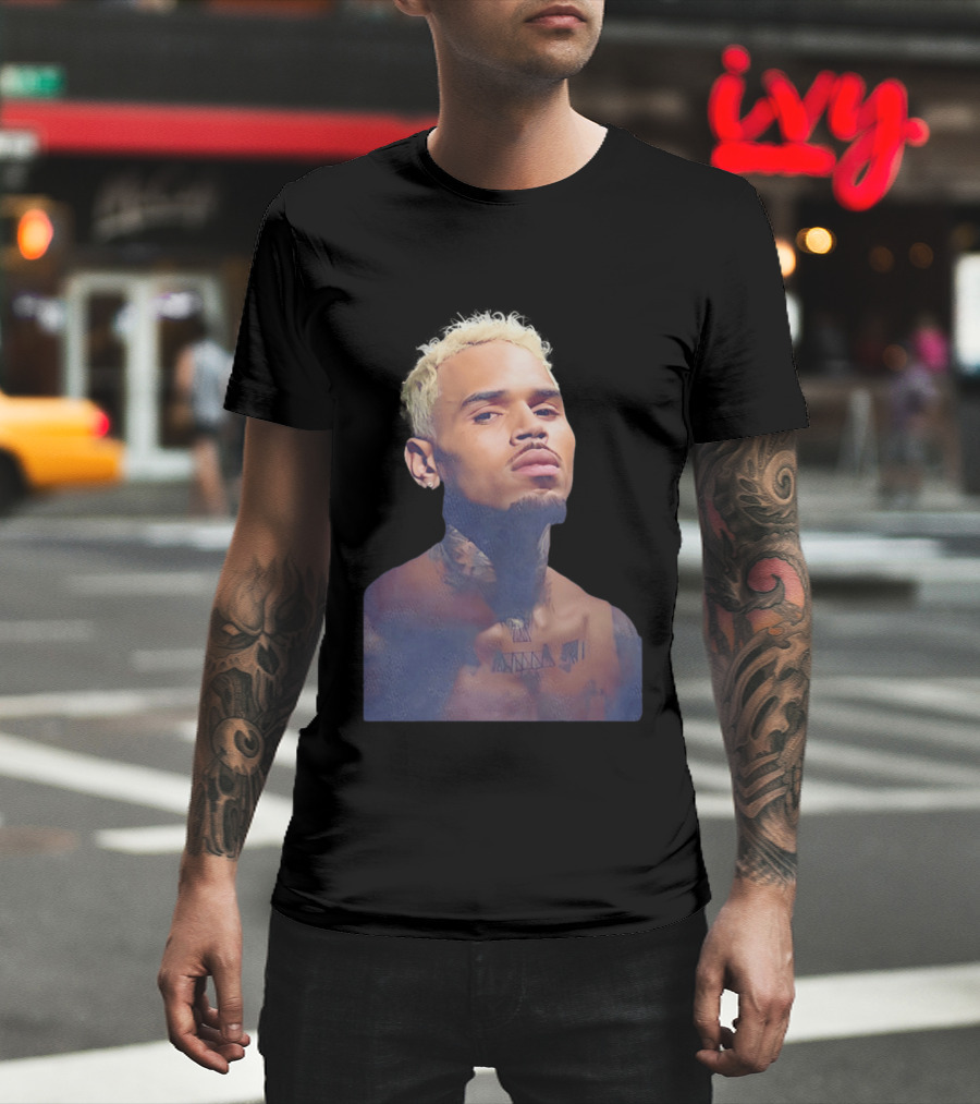 Chris Brown Blond Hair Tattoo T-Shirt