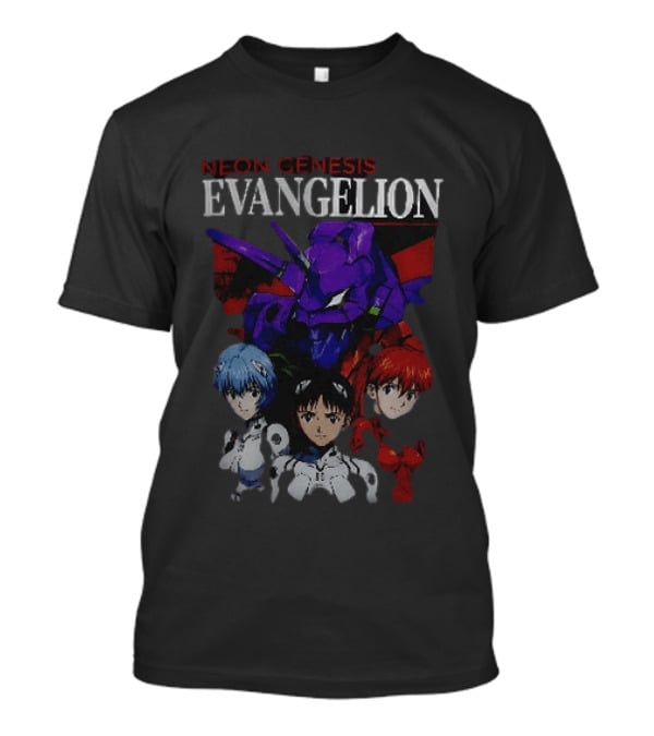 Neon Genesis Evangelion Rei Asuka Shinji With Unit 01 T-Shirt