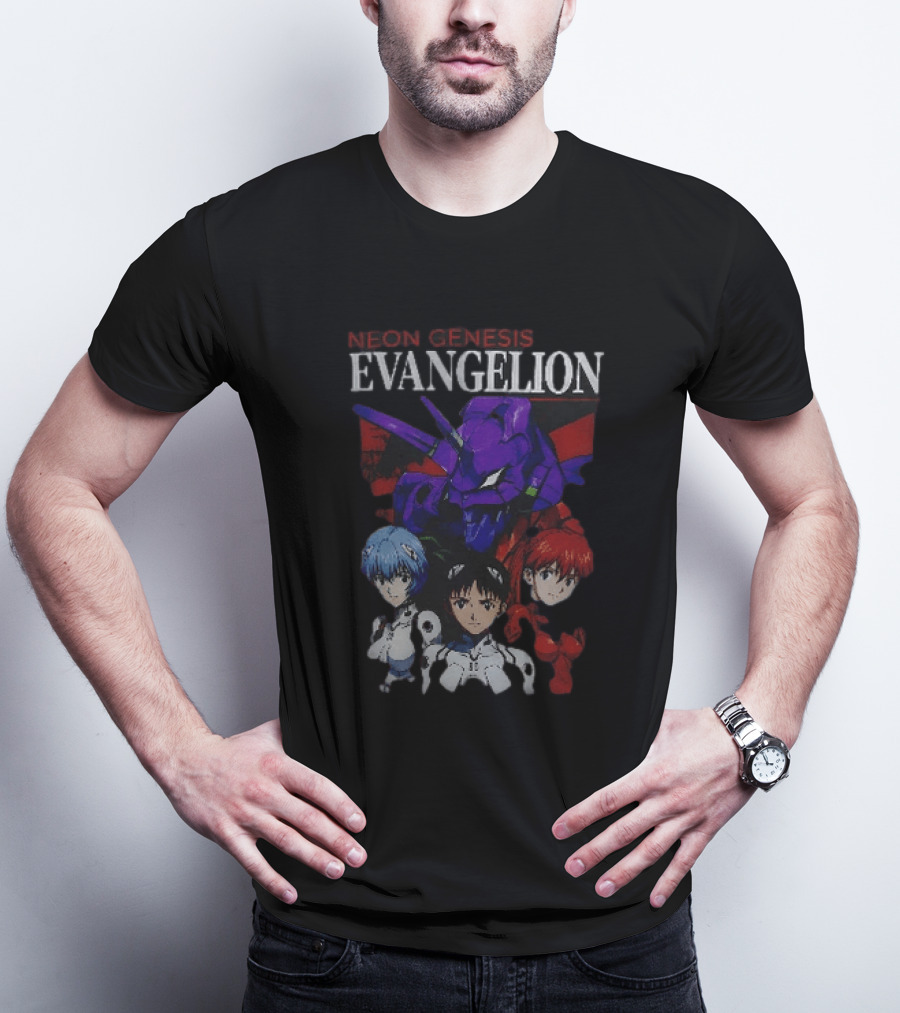 Neon Genesis Evangelion Rei Asuka Shinji With Unit 01 T-Shirt