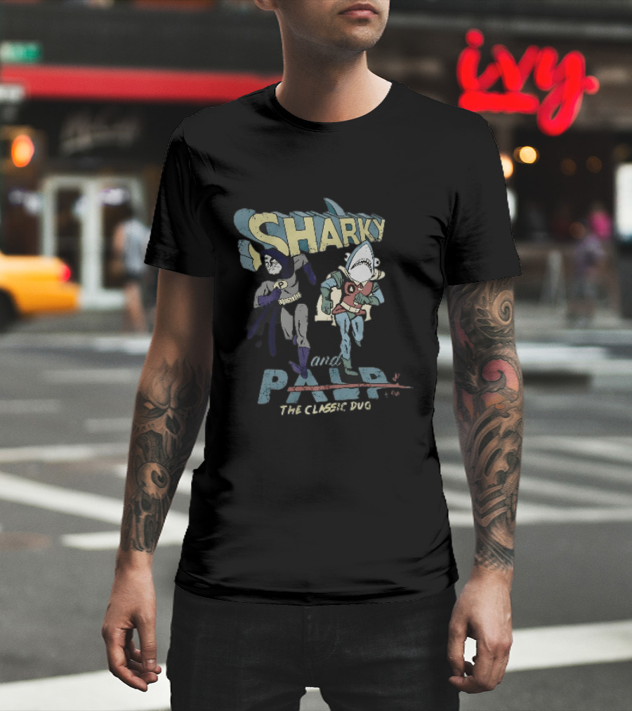 Sharky And Palp The Classic Duo Vintage Superhero T-Shirt