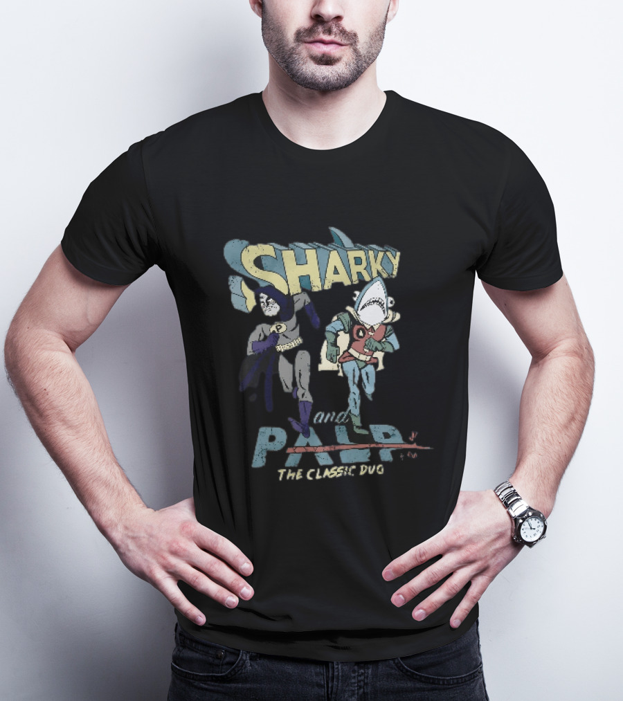 Sharky And Palp The Classic Duo Vintage Superhero T-Shirt
