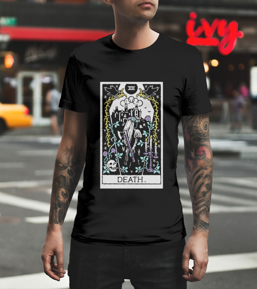 XIII Death Tarot Card Gothic Skull And Scythe T-Shirt