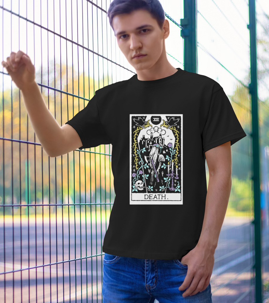 XIII Death Tarot Card Gothic Skull And Scythe T-Shirt