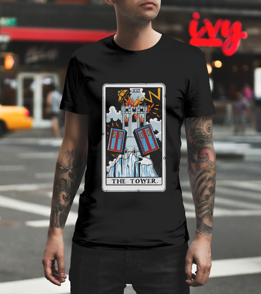 Doctor Who TARDIS Tarot Card Tower XIII T-Shirt