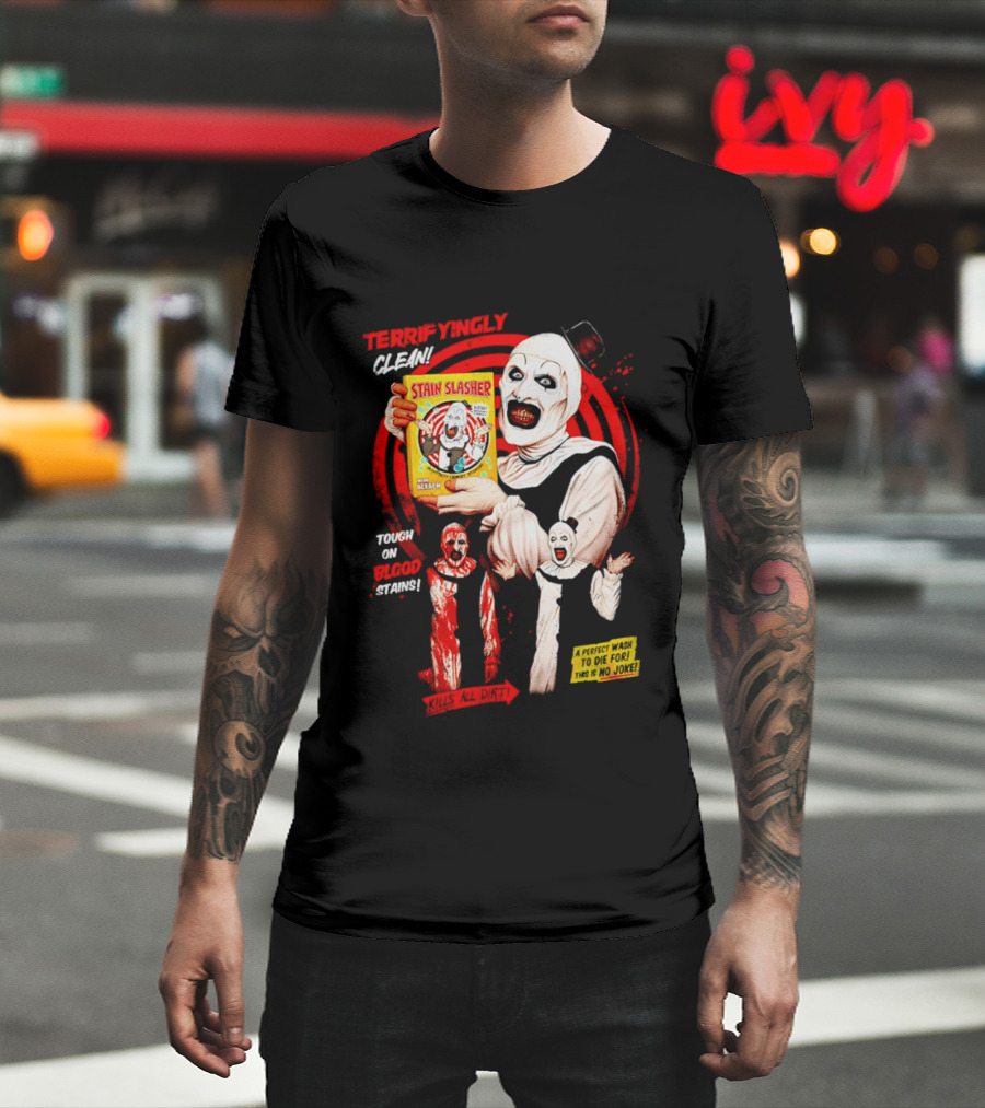 Terrifyingly Clean Stain Slasher Tough On Blood Stains No Joke Clown T-Shirt
