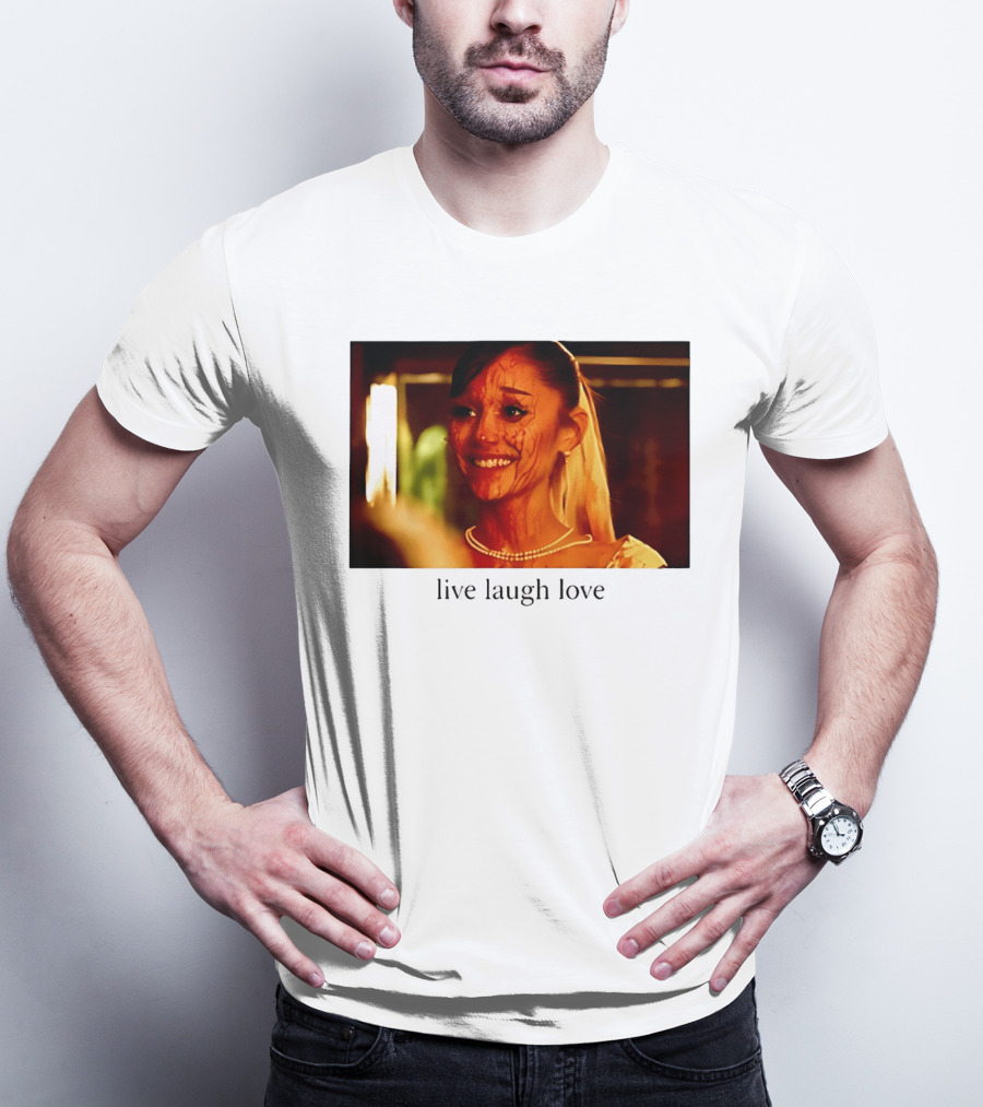 Grande Petal Live Laugh Love Blood Stained Face T-Shirt