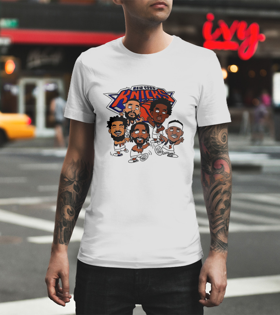 New York Knicks Champs 2026 NBA Players Cartoon Characters T-Shirt