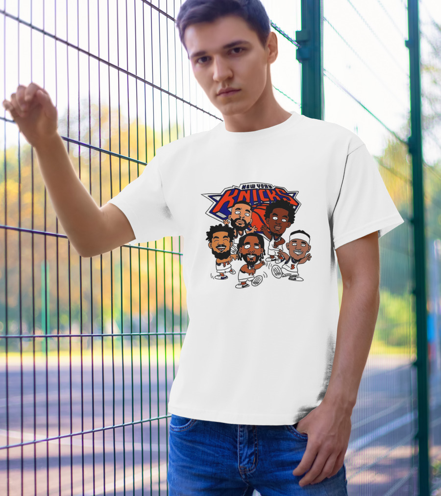 New York Knicks Champs 2026 NBA Players Cartoon Characters T-Shirt