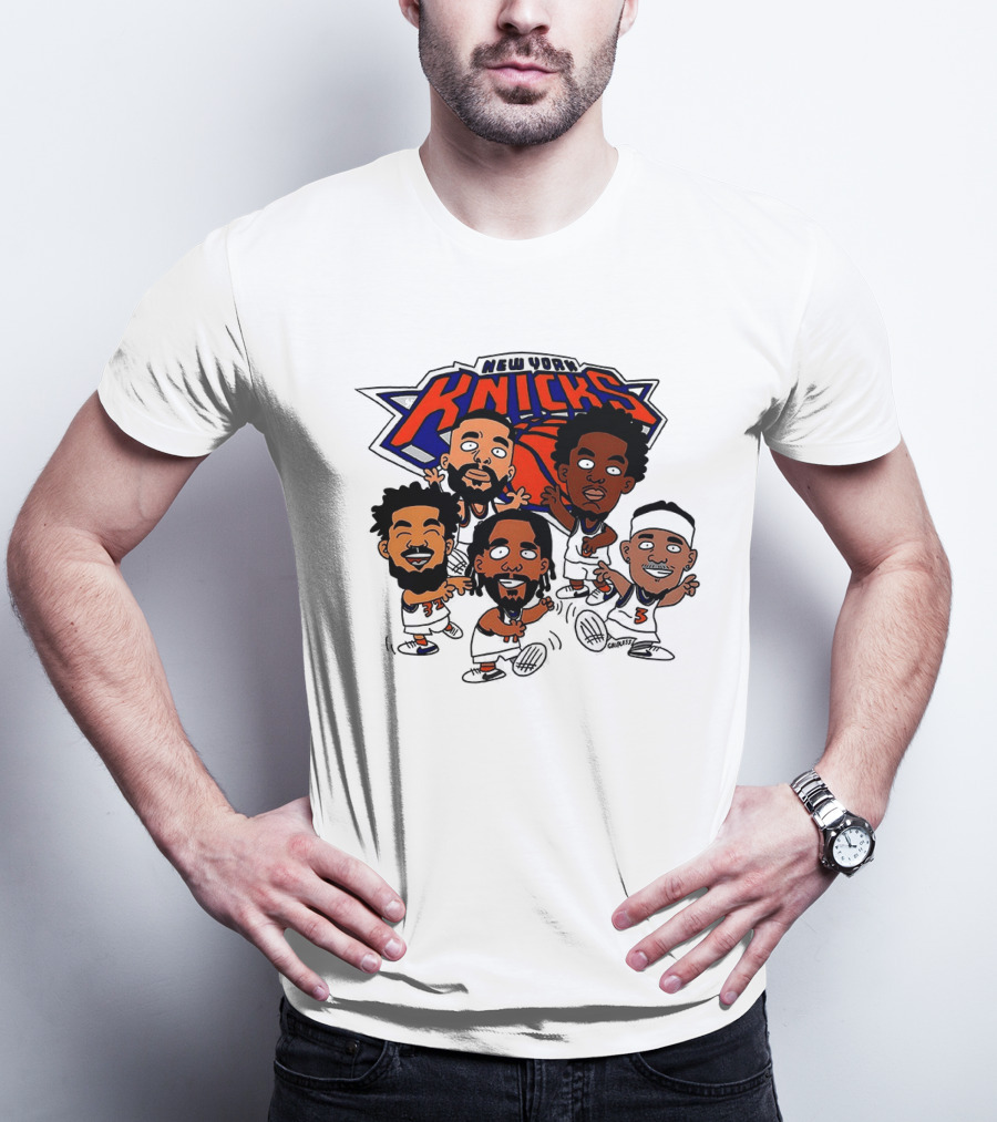 New York Knicks Champs 2026 NBA Players Cartoon Characters T-Shirt