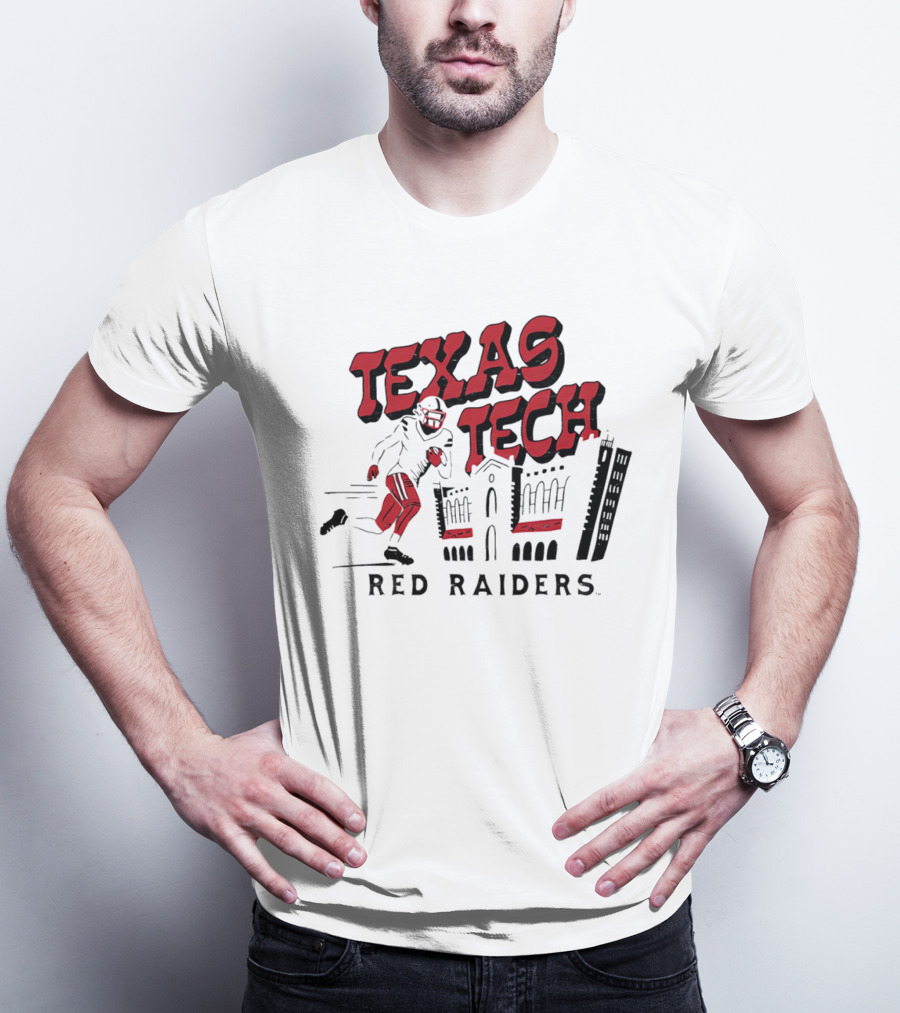 Texas Tech Red Raiders Football Player And Campus T-Shirt