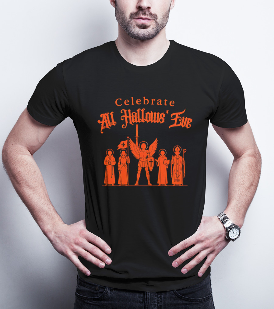 Celebrate All Hallows' Eve Catholic Saints Michael Joan Of Arc T-Shirt