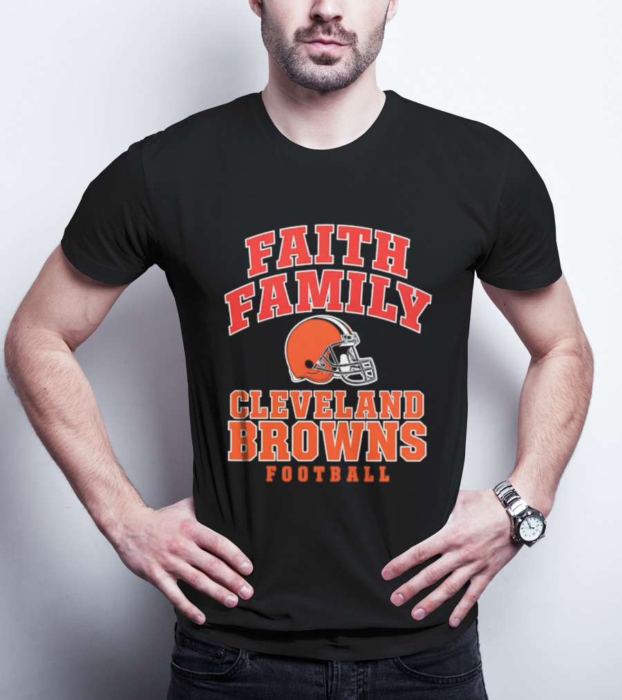 Faith Family Cleveland Browns Football Orange Helmet T-Shirt