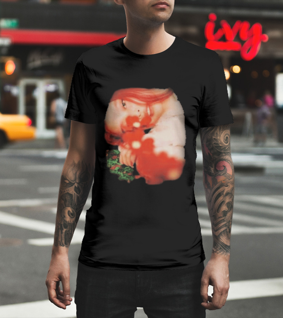 Complex Jennie Flower Photo Red Hair Aesthetic T-Shirt