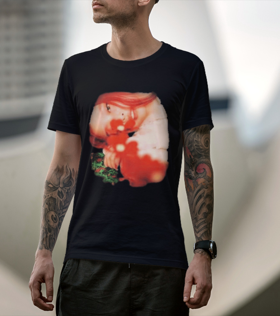Complex Jennie Flower Photo Red Hair Aesthetic T-Shirt
