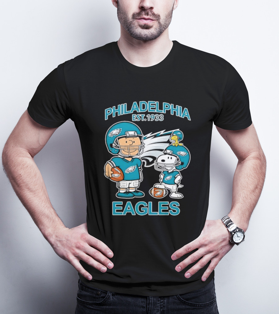 Philadelphia Eagles Est 1933 Characters Football Uniforms T-Shirt