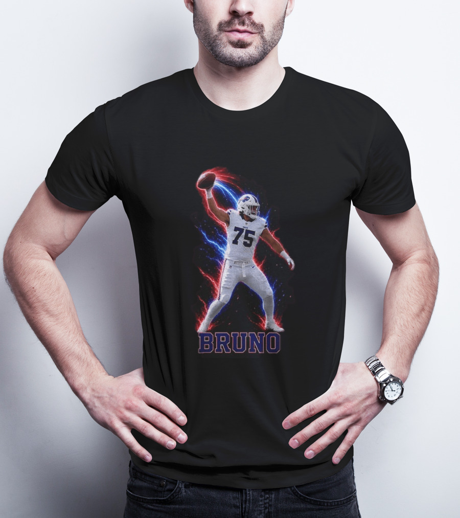 Bruno Buffalo Bills 75 Electric Burst Football T-Shirt