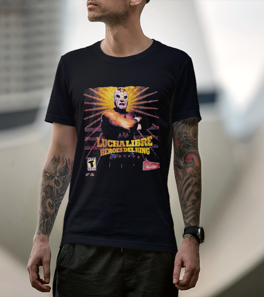 Lucha Libre Héroes Del Ring Masked Wrestler Starburst T-Shirt