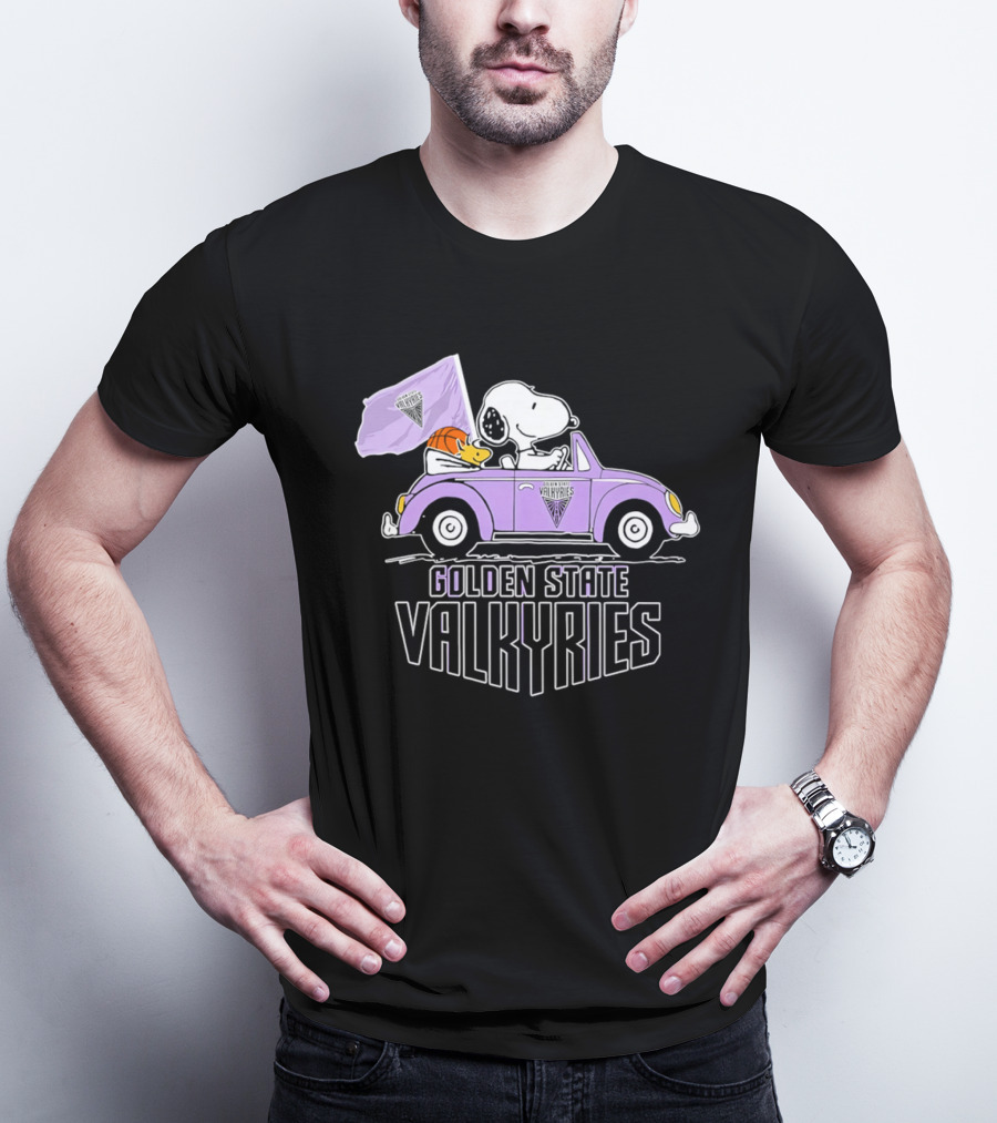Golden State Valkyries Snoopy Volkswagen Beetle T-Shirt