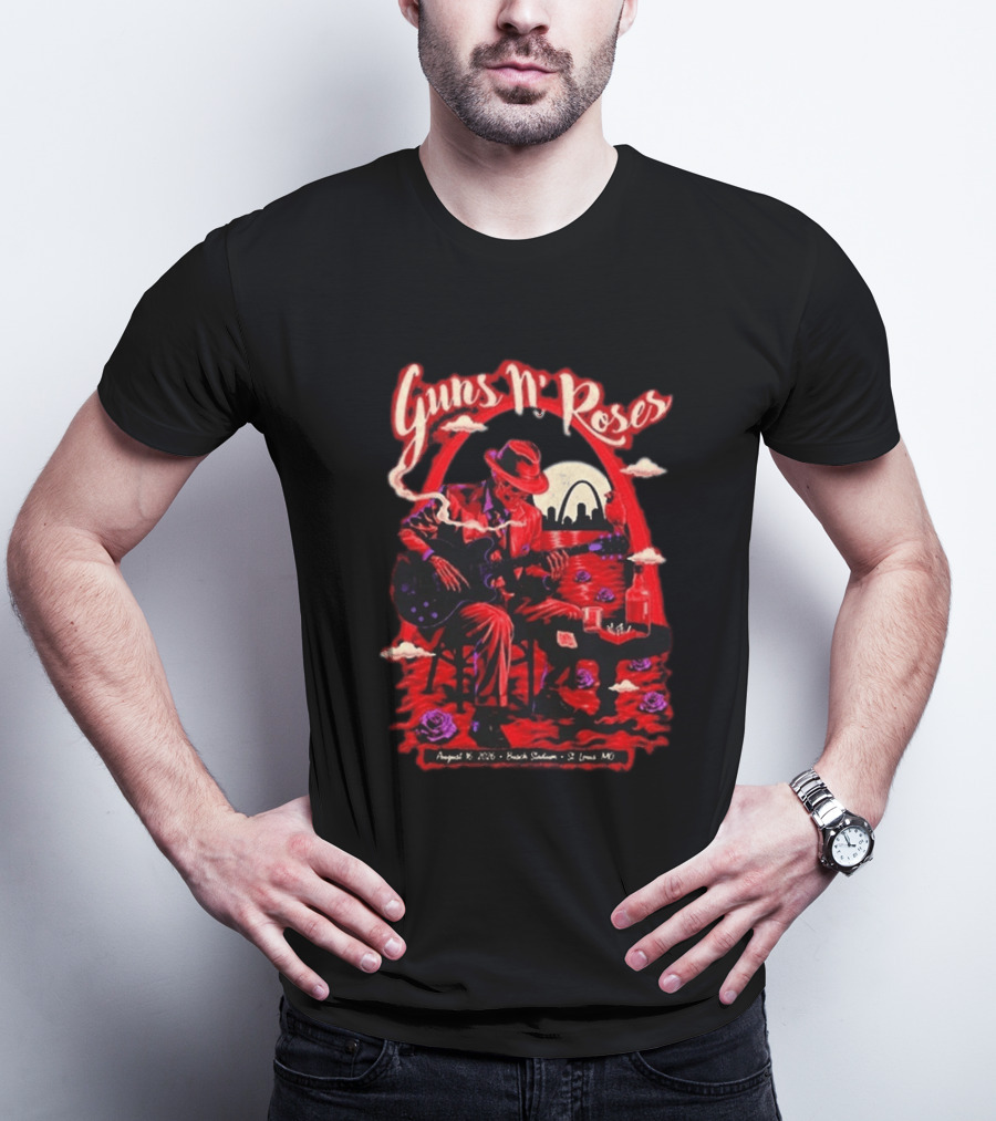 Guns N' Roses August 16 2026 St. Louis MO Busch Stadium Tour T-Shirt