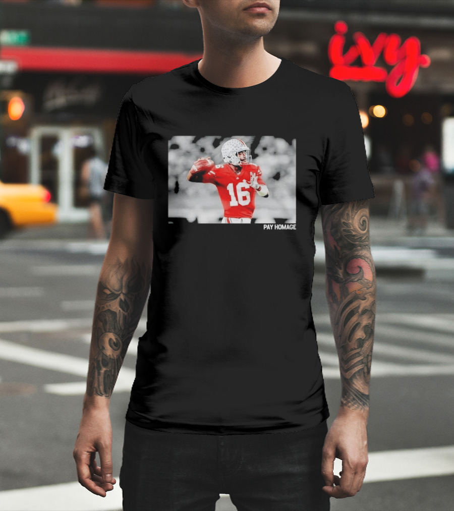 Ohio State Buckeyes Pay Homage Red Quarterback Football Jersey T-Shirt