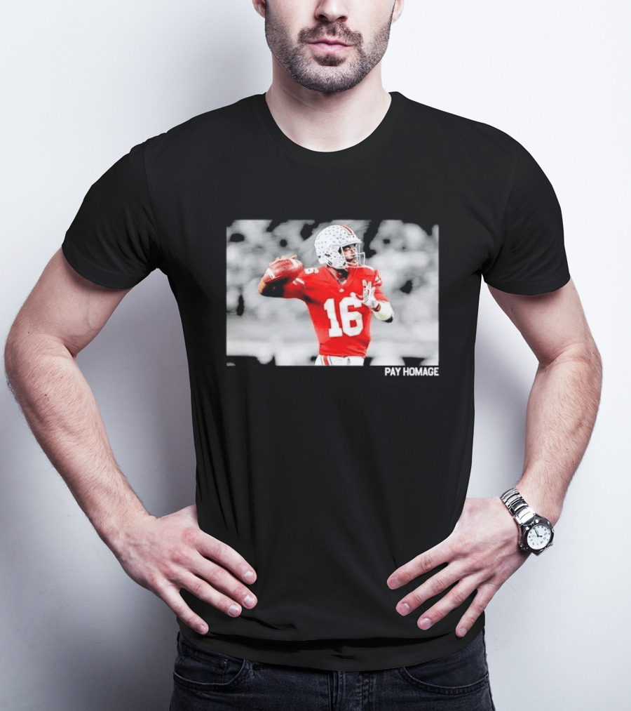 Ohio State Buckeyes Pay Homage Red Quarterback Football Jersey T-Shirt