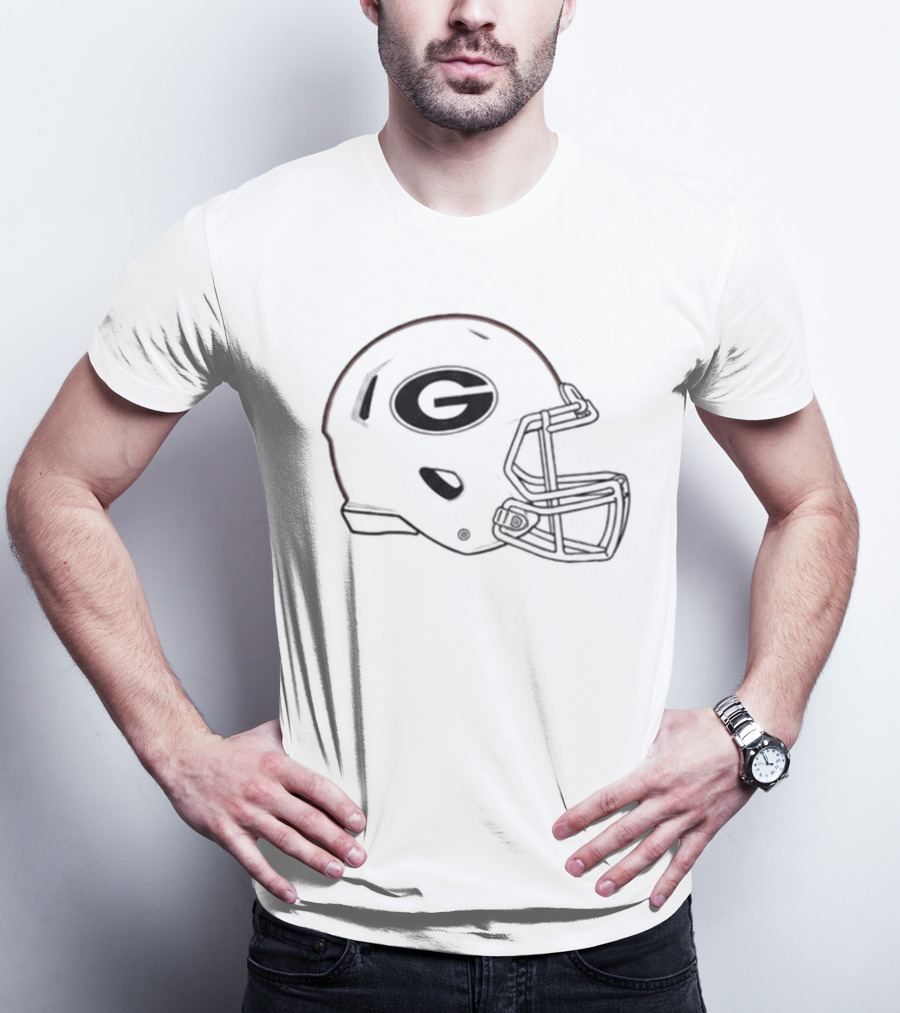 Georgia Bulldogs Helmet White G T-Shirt