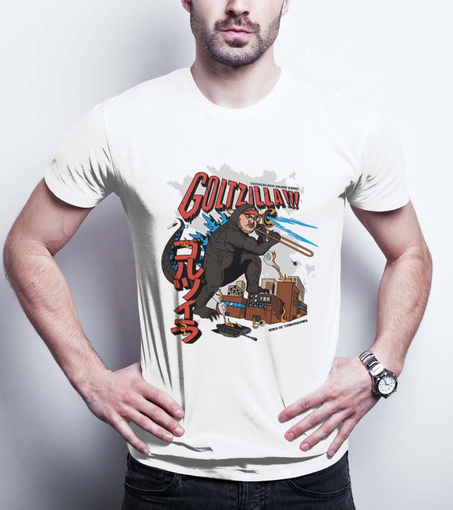 GOLTZILLA Youngblood Brass Band King Of Tomorrows Trombone Rampage Japan YBB T-Shirt