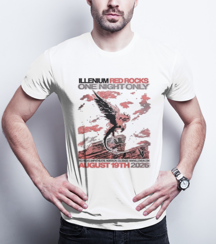 Illenium Red Rocks August 19th 2026 Morrison Colorado One Night Only T-Shirt