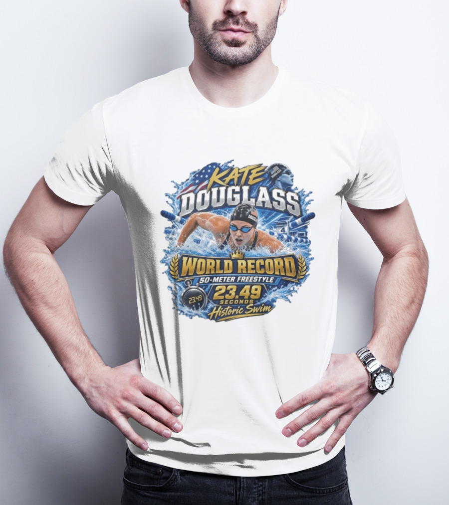 Kate Douglass World Record 50 Meter Freestyle 23.49 Seconds Historic Swim T-Shirt