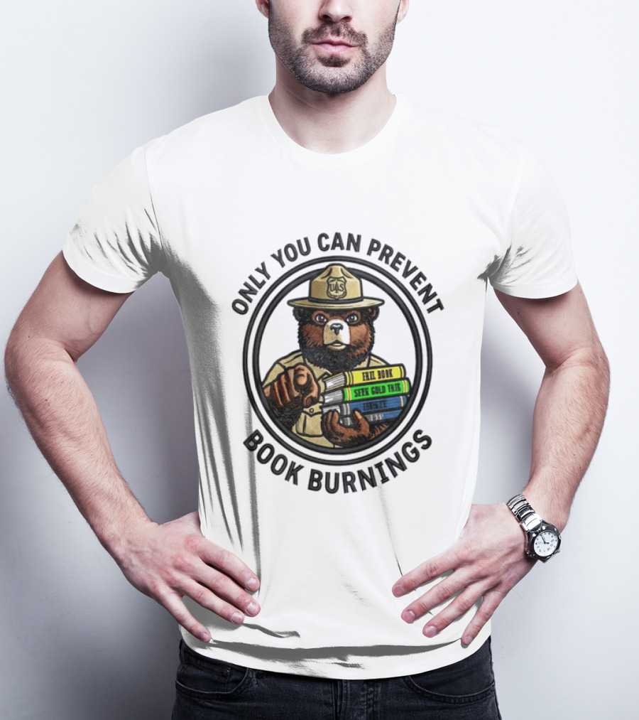 Only You Can Prevent Book Burnings Sparky Bear Hell Book Seer Gold Thief T-Shirt