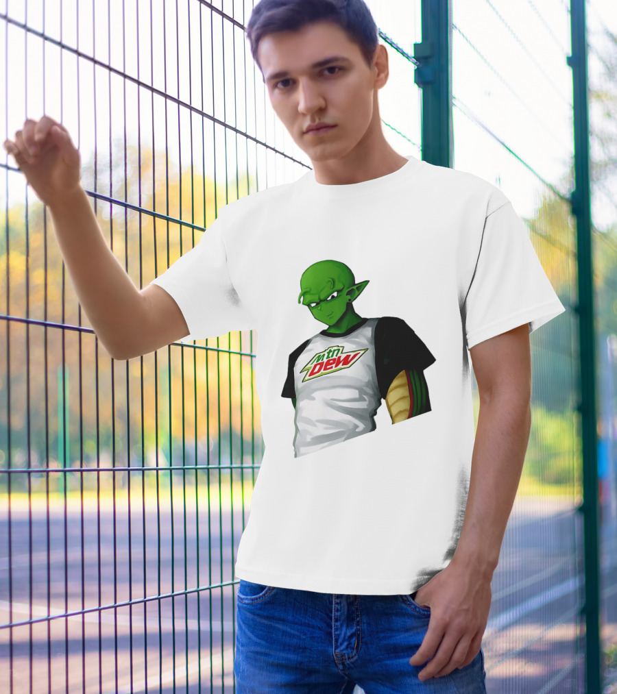 Piccolo Dragon Ball Z Character In Mtn Dew T-Shirt
