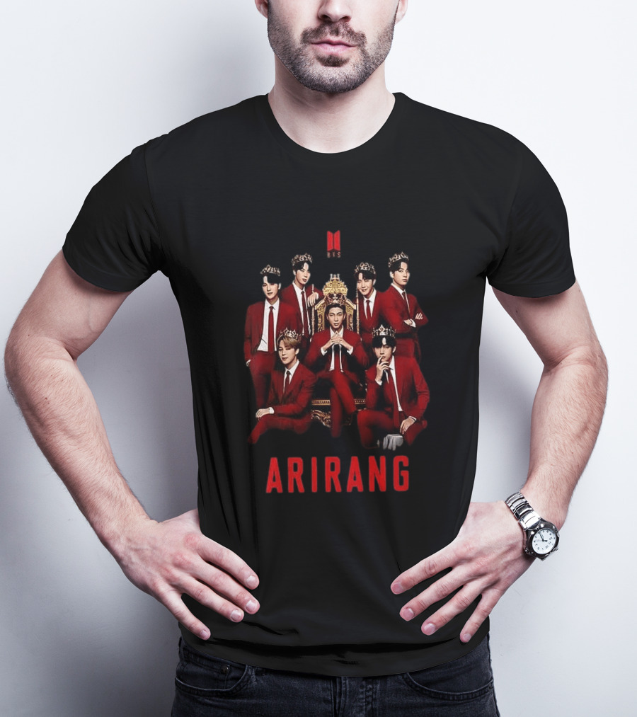 BTS World Tour 2026 Arirang Red Suits And Crowns T-Shirt