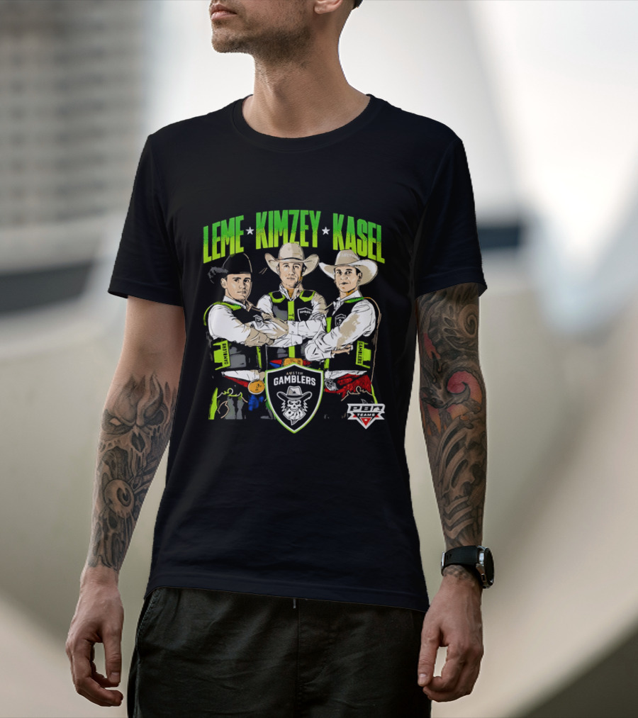 Austin Gamblers PBR Team Leme Kimzey Kasel Bull Riders T-Shirt