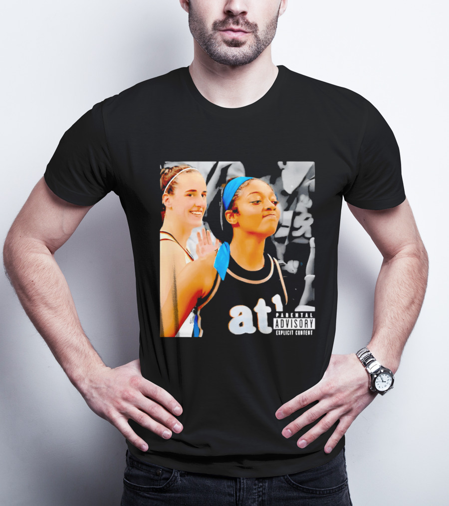 Caitlin Clark Angel Reese Memorable Moment Parental Advisory Explicit Content T-Shirt