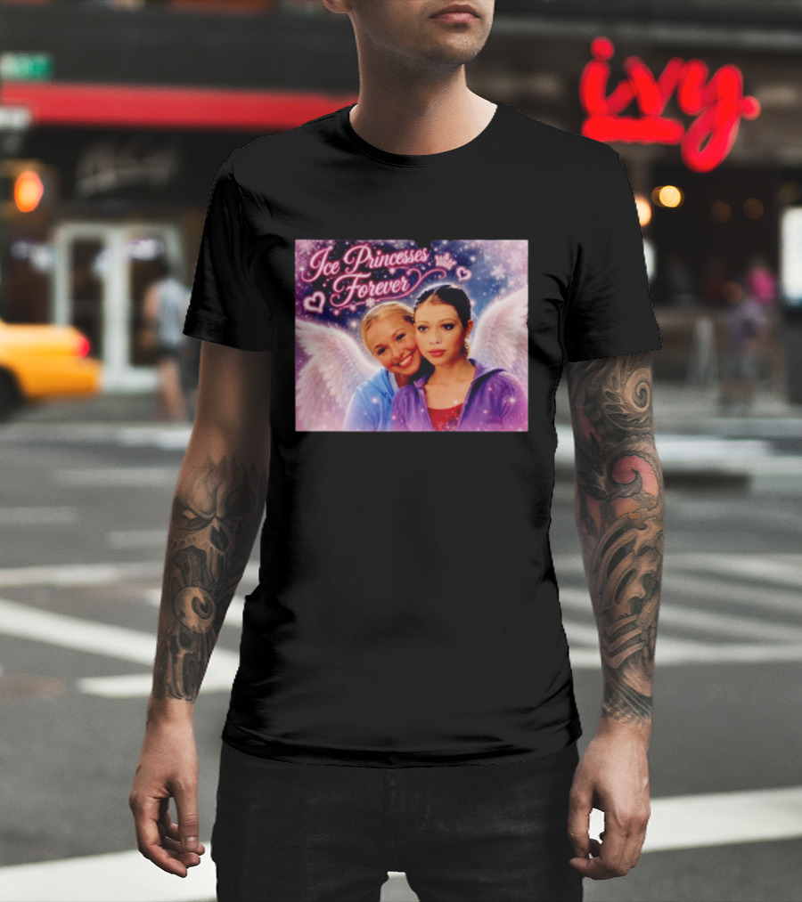 Ice Princesses Forever Hayden Panettiere Michelle Trachtenberg Angel Wings Hearts Snowflakes T-Shirt