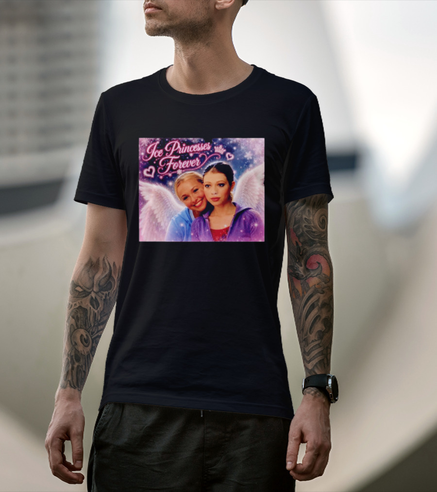 Ice Princesses Forever Hayden Panettiere Michelle Trachtenberg Angel Wings Hearts Snowflakes T-Shirt