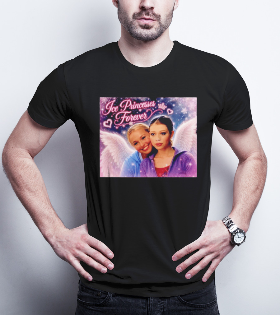 Ice Princesses Forever Hayden Panettiere Michelle Trachtenberg Angel Wings Hearts Snowflakes T-Shirt